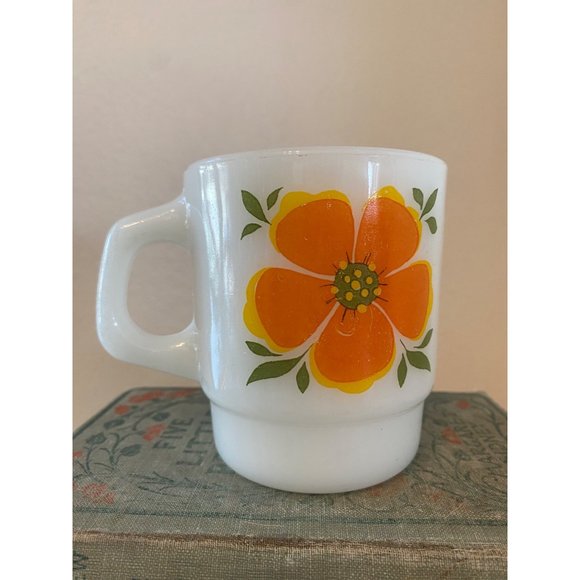 Fire King | Kitchen | Vintage Fire King Flower Coffee Mug | Poshmark